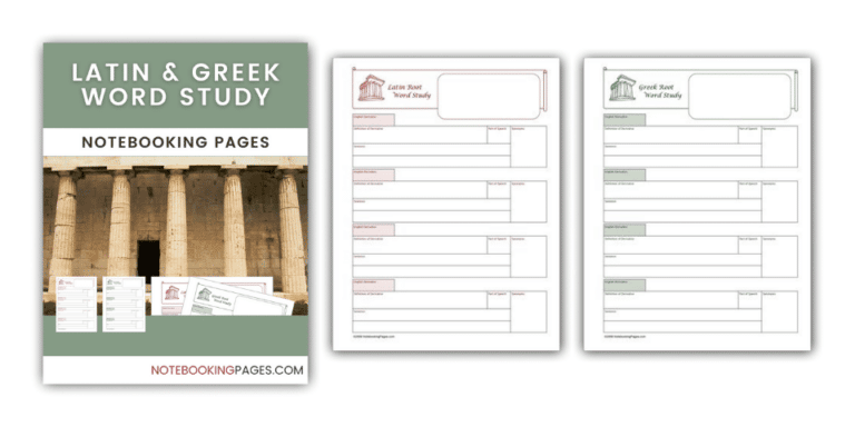 Latin & Greek Word Study Notebooking Pages - NotebookingPages.com