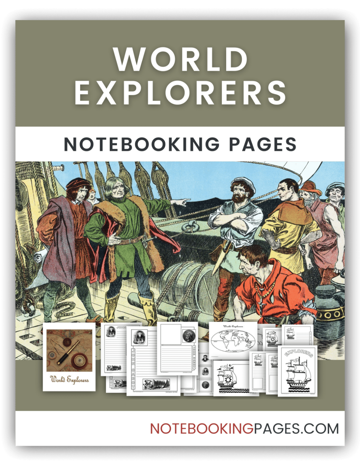 Famous World Explorers Notebooking Pages - NotebookingPages.com