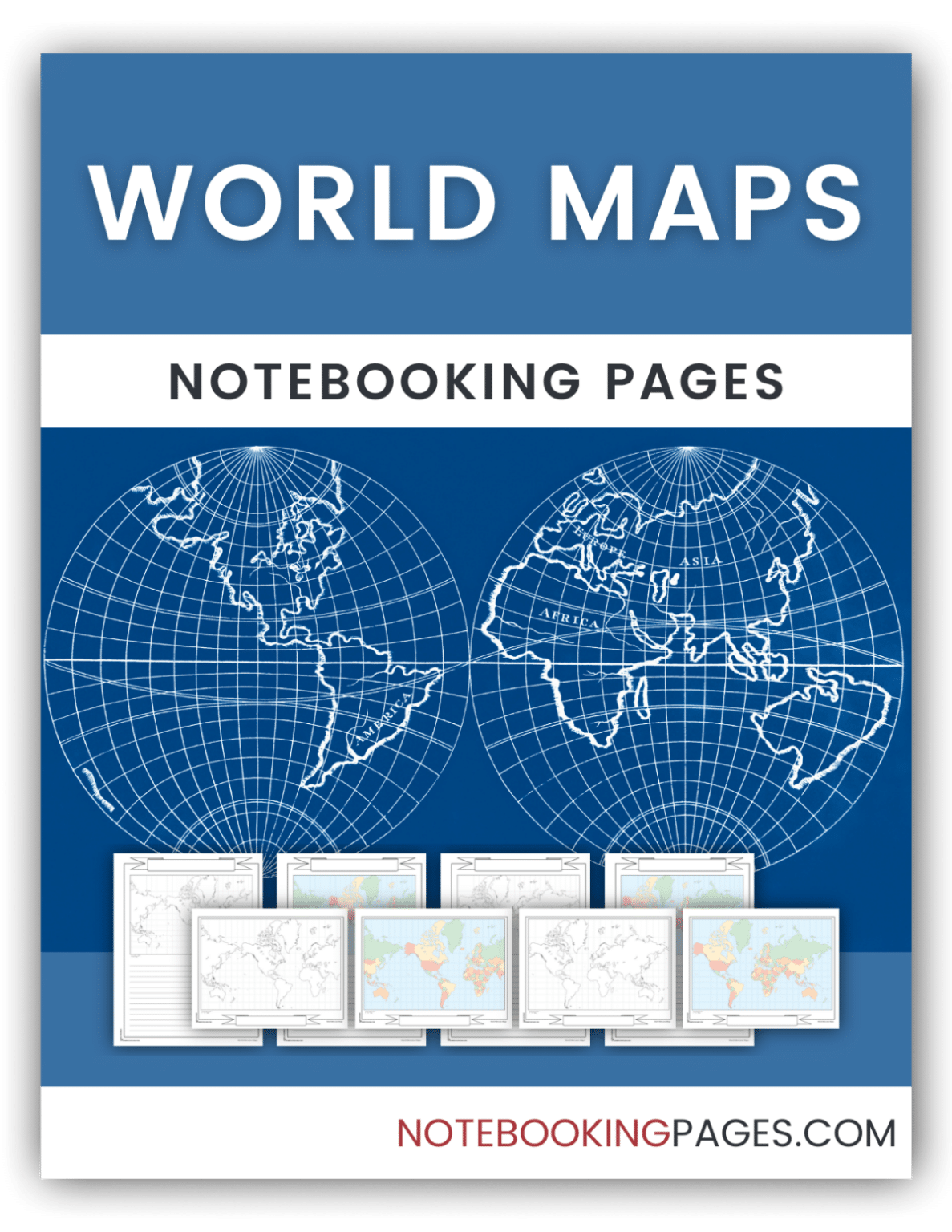 World Maps Notebooking Pages - NotebookingPages.com