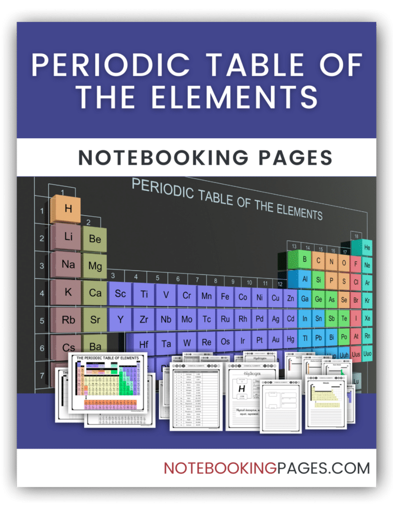 Periodic Table of Elements Notebooking Pages - NotebookingPages.com
