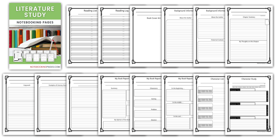 Literature & Word Study Notebooking Pages - NotebookingPages.com